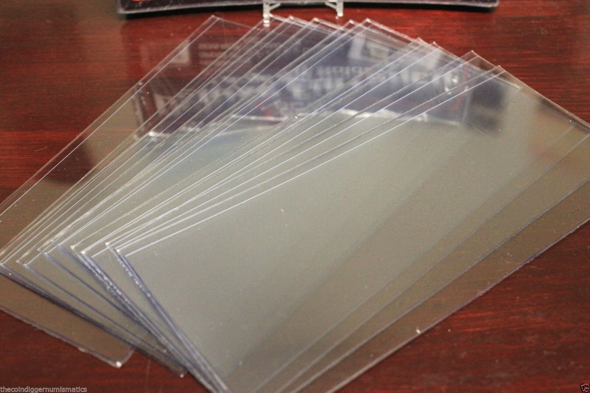 LARGE BCW DELUXE CURRENCY Sleeves for Dollar Bill Banknote, Semi Rigid ...