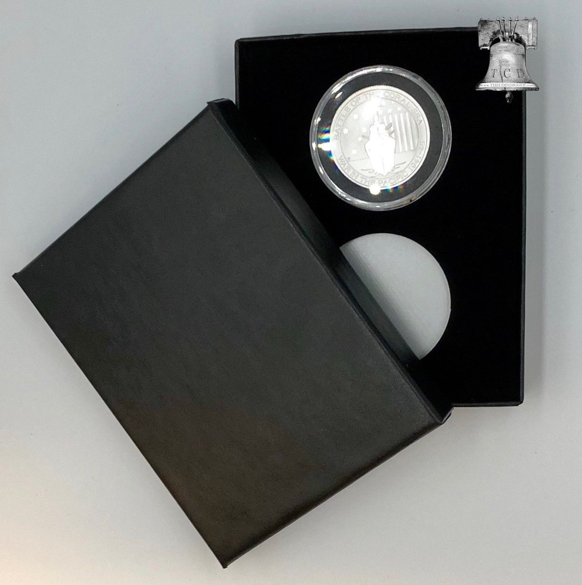 Air-tite Coin Holder Black Velvet Box Display Silver Insert Model H St ...