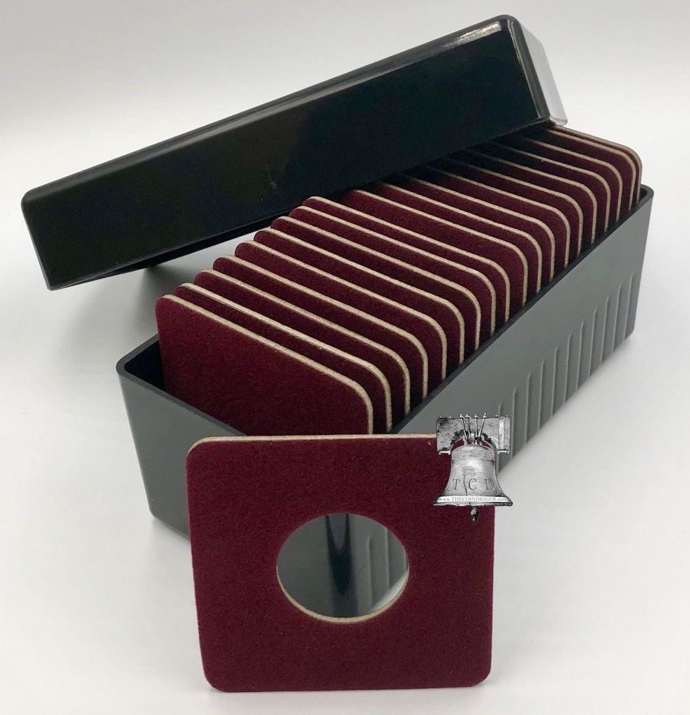 Air-tite Storage Box + 20 Coin Holder Red Velvet Display Card Case + M ...
